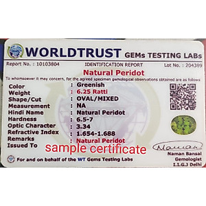 SirDaksh 10.50 Carat Natural Certified Peridot Gemstone Gold Plated Ring For Men And Women