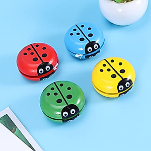 Zerodeko 10pcs Wooden Yoyo Ladybug Shaped Yoyo Balls Animal Party Favors Birthday Gifts for Beginner Kids Children Random Color