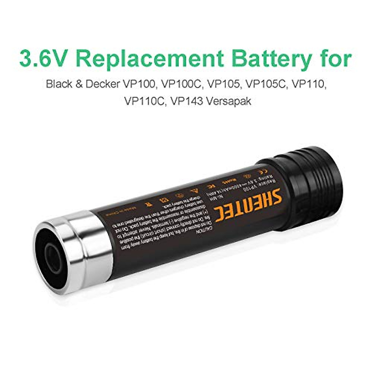 Shentec 2-Pack 4000mAh 3.6V Replacement Battery Compatible with Black & Decker Versapak Vp100 Vp105 Vp110 Vp142 Vp143 Sears-Craftsman Pivot180 PLR36NC S100 S110 151995-03 387854-00 383900-03, Ni-MH
