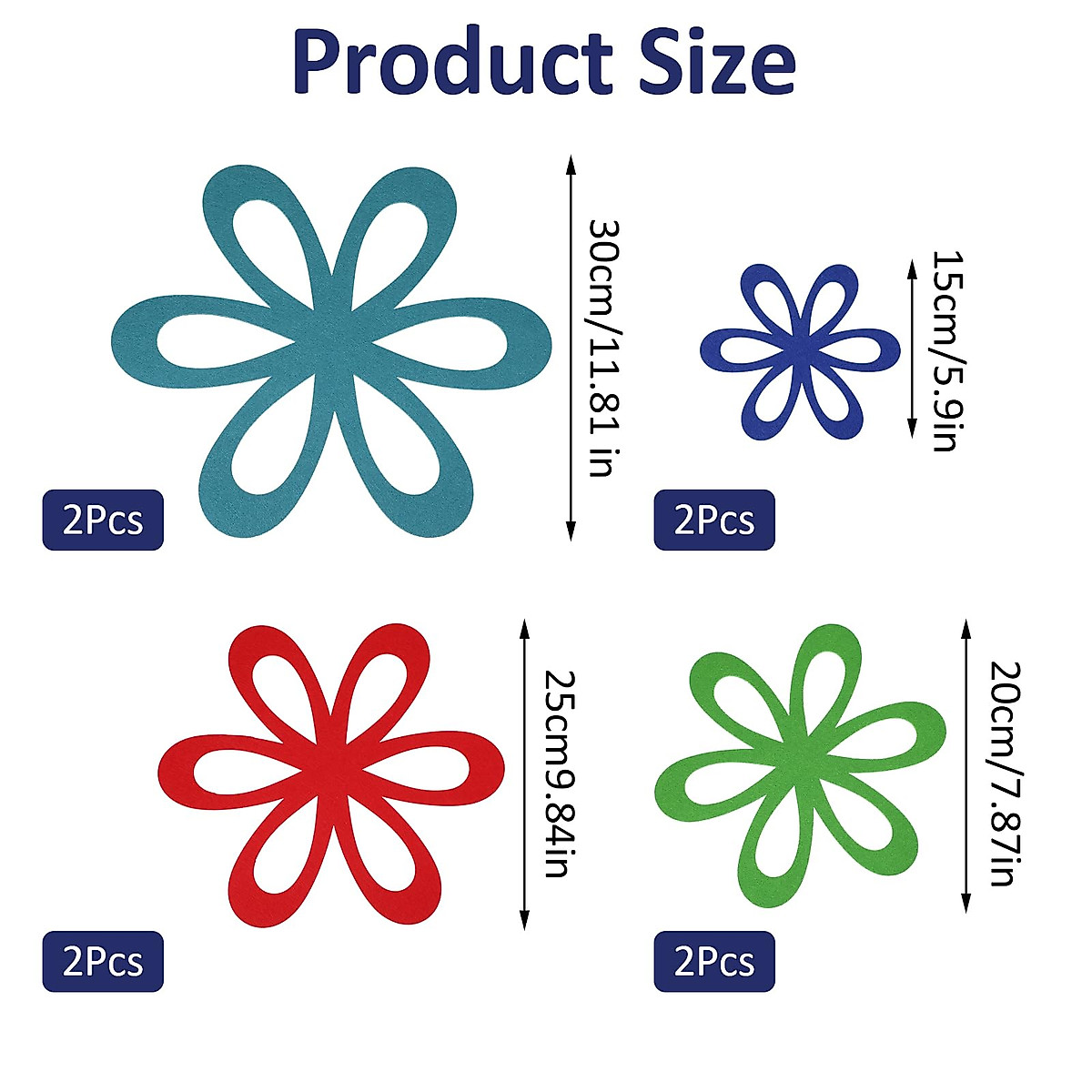 Oruola 8Pcs Pan Protectors,4 Different Sizes Color Flower Pan Protectors for Stacking,0.08In Thickness Felt Pot Protectors for Stacking and Protecting Glassware, Cookware and More,6In 8In 10In 12In