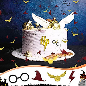 Wizard Table Confetti Glitter Red White Black and Gold Confetti for Tables Baby Shower Confetti for Tables Wizard Party Decorations Foil Confetti Bulk for Wizard Themed Party Favors Supplies