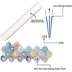 LMAZG Paint by Numbers for Kids Ages 8-12，4 Pack Paint by Number Kit for Kids Beginners，Children's Easy Acrylic Watercolor Paint Arts，DIY Paint by Numbers for Kids Ages 4-8-12(8x8inch)