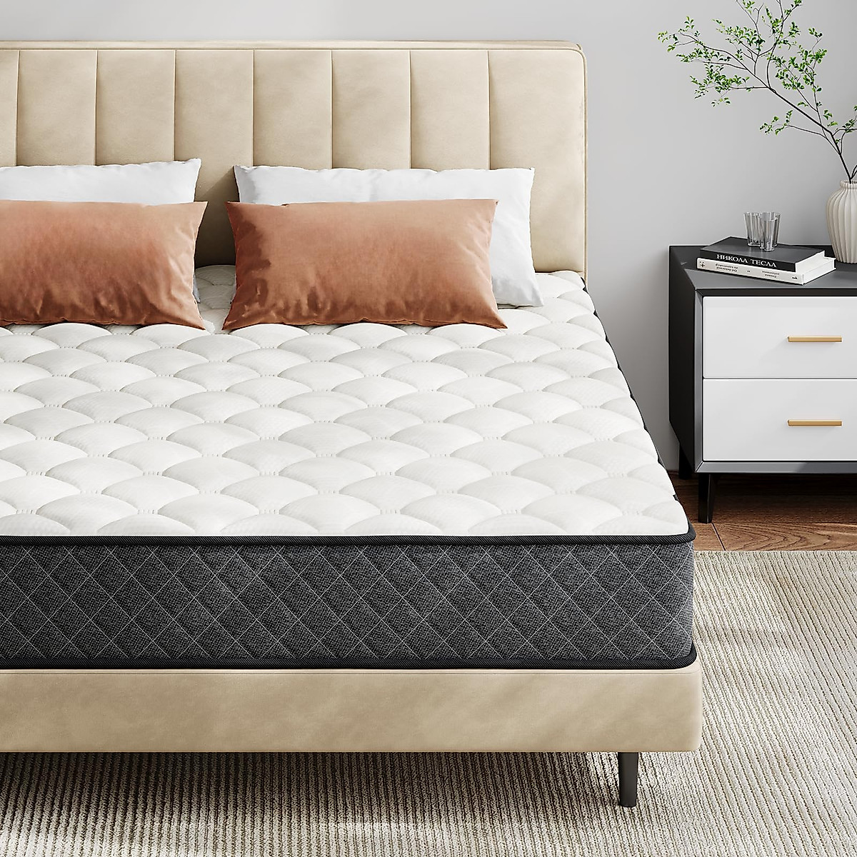 ONBRILL King Mattress,10 Inch Hybrid Mattress in a Box with Memory Foam,Motion Isolation Individually Wrapped Pocket Coils Mattress,Medium Firm King Bed Mattresses CertiPUR-US Certified