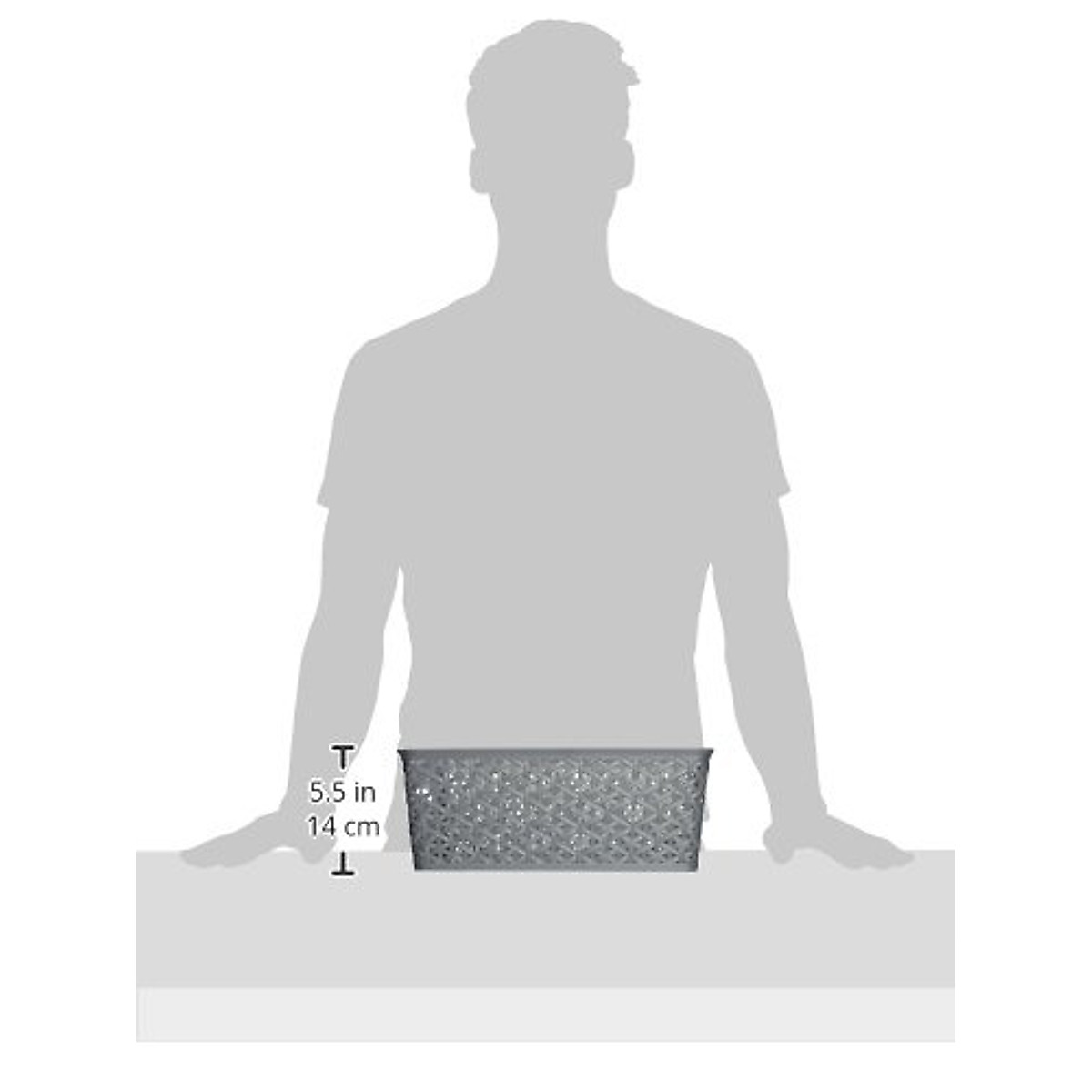 Whitmor Resin Form Tote, Medium, Silver