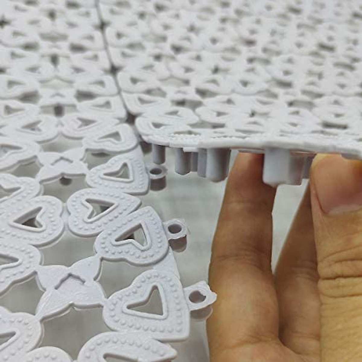 Newweic Rabbit Cage Mats - 4 Packs Plastic Cage Bottom Mat for Bunnies - Small Animal Feets Floor Pads Resting mats - for Dog Rabbits Guinea Pigs Playpen Pet Wire Cages (Grey)