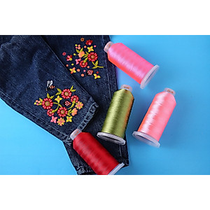 Candle 63 Colors Embroidery Machine Thread - Kit of Polyester Brother Thread Spools 500M (550 Yards) for Home Users