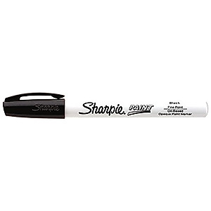 SHARPIE Oil-Based Paint Marker, Fine Point, Black, 1 Count - Great for Rock Painting