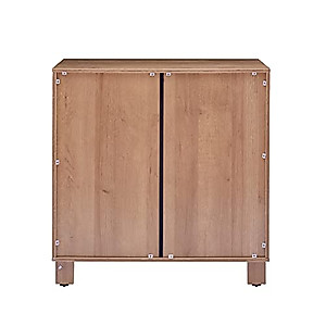 GANLLY 3 Drawer Dresser,Rattan Dresser for Bedroom, Mid-Century Modern Nightstands Organizer Dresser for Closet Hallway,Entryway,Living Room Natural Brown