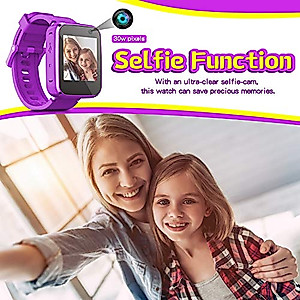 Yehtta Kids Smart Watch Toys for 4-10 Year Old Girl Toddler Watch Purple Multi Functional Watch for Kids with Selfie-cam Birthday Gifts for 4-10 Year Old Girl Touch Screen Rechargeable Watch
