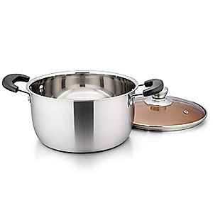 TeamFar Stock Pot 4qt, Stainless Steel Stockpot Soup Pasta Pot with Lid, Double Heatproof Handles, Non Toxic & Healthy, Easy Clean & Dishwasher Safe