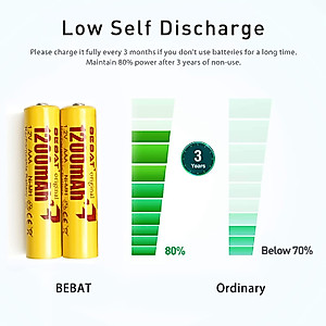 AAA Rechargeable Battery 1200mAh Triple AAA Batteries Rechargeable AAA Batteries AAA Size 8 Pack Triple A Batteries 1.2V Triple A Battery High Capacity 3a Batteries NiMH AAA Rechargable Batteries