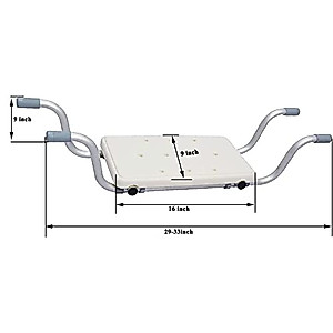 Aiptosy Bath Bench, Heavy Duty Shower Stool Aluminium Adjustable Length Bathroom Seat 29-33inch, Plastic Bathtub Seat for Elderly, Disabled, Handicapped, Upto 350Ib Weight