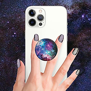 Cell Phone Stand Foldable Expanding Phone Sockets Finger Grip Holder for Smartphone and Tablets - Nebula Galaxy