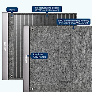 Kohree 100W Portable Solar Panel Waterproof, Foldable Monocrystalline Solar Panel Power Charger System Kit for RV Camping Outdoor Boat Emergency Backup Power Station, with USB/PD/DC Outputs 18V