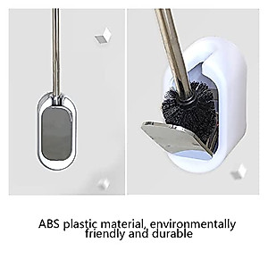 Bathroom Wall Mount Punch Free Storage Box Cleaning Long Handle Modern Toilet Brush Set Home Bathroom Accessories (Color : White)