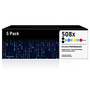 508X High-yield Toner Cartridge 2Black, Cyan, Magenta, Yellow Toner Cartridges (5-pack) | Replacement for HP 508X Toner Works with Color Enterprise M552, M553, Color Enterprise MFP M577 Series|CF360XQ