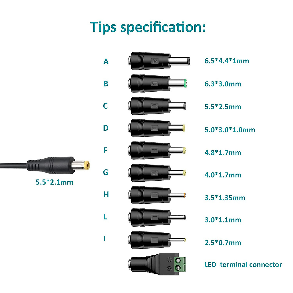 Basicvolt 12V 2A AC Adapter Universal DC Power Supply 12Volt 2A 1.5A 1A 500ma 300ma for TV Box Tablet Speaker GPS Webcam Router Alarm Clock and More 12V Devices