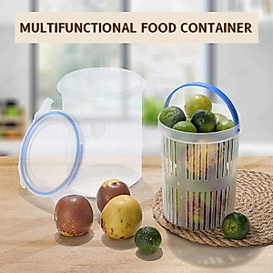 Qiuhome Pickle Container with Strainer, Pickle Jar with Strainer Jalapeno Container Pickled Food Container - 2 Pack