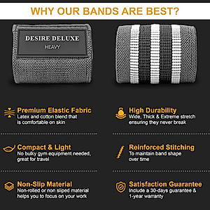Desire Deluxe Resistance Band Exercise Workout Equipment Bands Set for Working Out Physical Therapy - Men & Women Elastic Stretch Booty Gym Equipment Accessories - Home, Fitness, Pilates, Yoga Pack 3