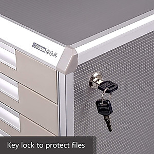 JAEFIT Desktop Storage Box with Drawers - Desktop File Cabinet, with Lockable Drawers Flat File Cabinet, Aluminum Alloy Drawer Organizer, Cosmetic Storage/Medicine Storage Box (Size : 5 Layer)