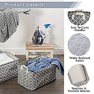 DII Laundy Collection, PE Coated Collapsible Bin, Gray Lattice, Laundry Hamper