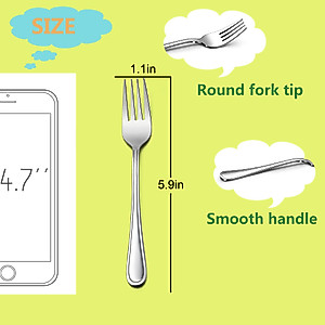 LIANYU 12-Piece Toddler Forks, Kids Silverware Forks for 2-10 Year Old, Children Cutlery Flatware Set, Kids Utensils Forks Set for Home Preschools, Dishwasher Safe