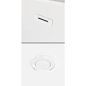 Sara 67 Inch Freestanding Bathtub in White with Shiny White Drain and Overflow Trim