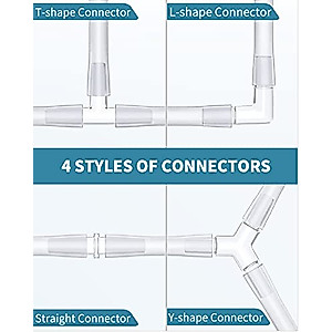 Pawfly 25 Feet Airline Tubing Standard Aquarium Air Pump Accessories with Check Valves, Suction Cups and Connectors