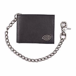 Dickies Men's Bifold Wallet-High Security with ID Window and Credit Card Pockets, Classic Black, One Size