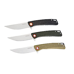 Tunafire Folding Pocket Knife for Men,Utility Knife with 3 inch D2 Steel Blade Micarta Handle,EDC Tactical Knife with Clip for Outdoor Hunting Survival Camping (Black)