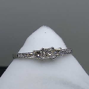 Dazzlingrock Collection 0.40 Carat (ctw) 14k Round Diamond Women Bridal Ring Engagement Set with Matching Wedding Band, White Gold, Size 5.5