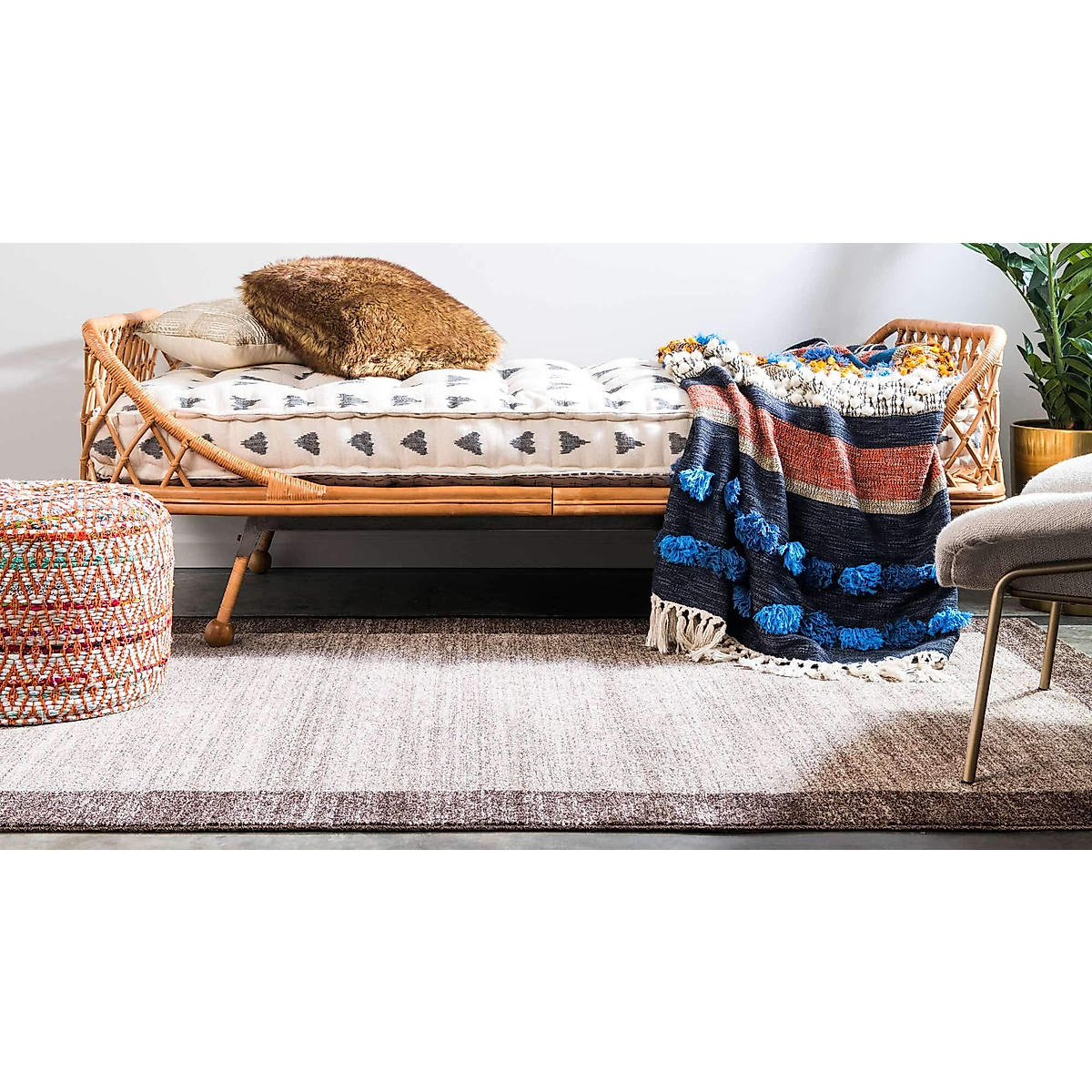 Unique Loom Del Mar Collection Area Rug - Abigail (7' 10" x 11' 4" Rectangle, Light Brown/ Beige)