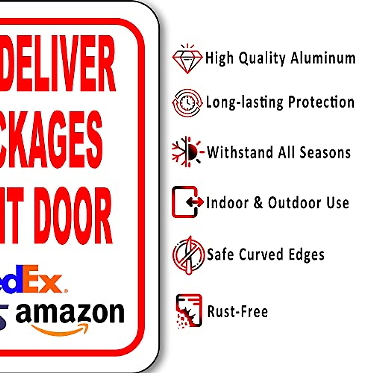 Please Deliver All Packages to Front Door Delivery Sign for Delivery Driver - Delivery Instructions for My Packages from Amazon, FedEx, USPS, UPS, Indoor Outdoor Signs for Home, Office, Work, 8.5"x10"