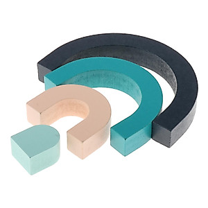 Menolana Wooden Rainbow Bridge Toys Kids Educational Toy Nesting Building Blocks , C