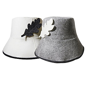 Wedhapy 2PCS Sauna Hat for Men Felt Water Absorbent Sauna Hat for Women Men Regulate Temperature Fisherman's Sauna Cap Reusable Banya Hat for Sauna Longer,Style 1