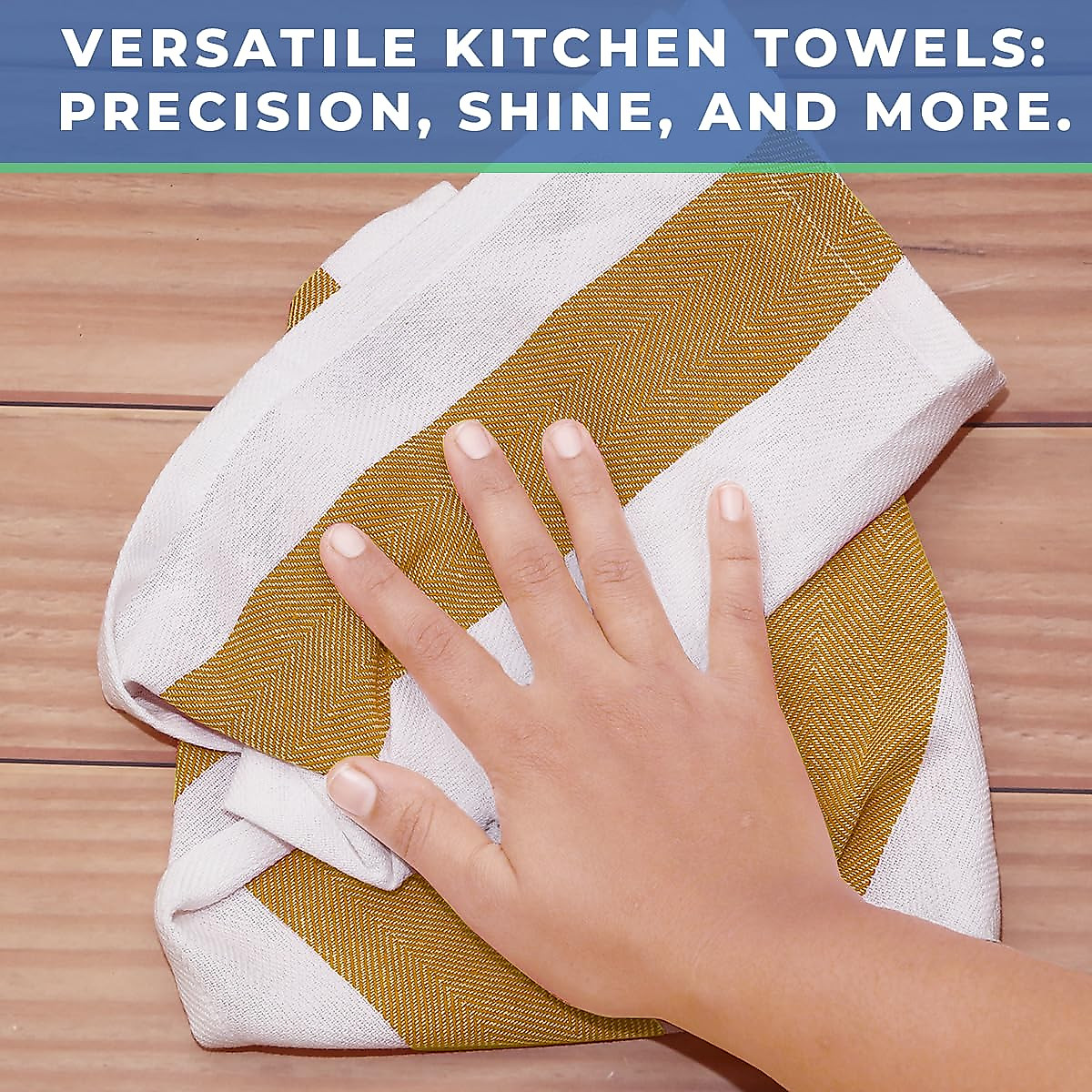 Kitchen Towels | Cotton Dish Towels for Drying Dishes| Absorbent Kitchen Dish Towels, Dishcloths| Tea Towels for Embroidery|16"x26" Stripe Yellow Towels 6-Pack