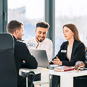 Colacoo Nametag Labels, 300 Border Name Stickers, Blue Personalized Name Tag Labels for Office, Meeting, School, Teachers, Mailing and Clothing, 2 Roll