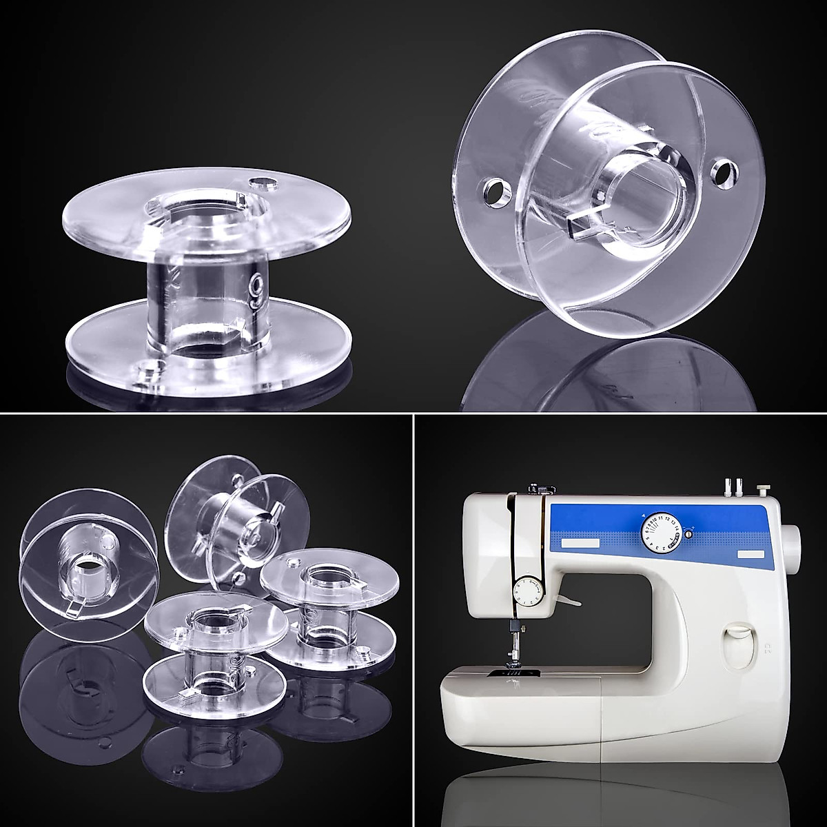 25 Pcs bobbins for Sewing Machine- Eoehro, Sa156 Bobbins, Bobbins Class 15, Sewing Accessories, Plastic Bobbin with Case(1 box)