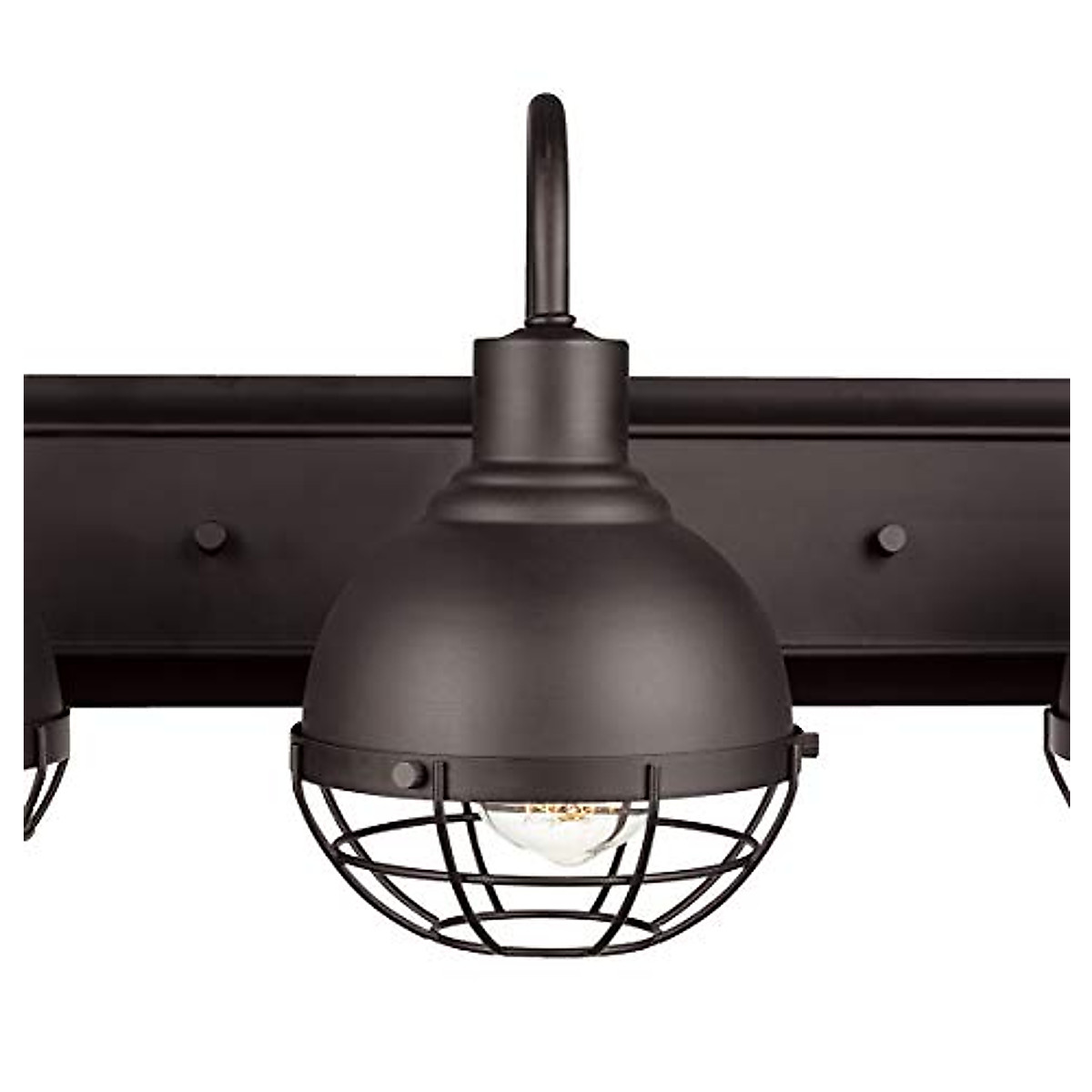 Globe Electric 51620 Eli 3-Light Caged Vanity Light, Dark Bronze, Bulbs Included, 220 Lumen