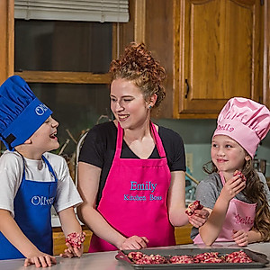 THE APRONPLACE Personalized Embroidered Made In The USA Add A Name Child Apron and Hat Set - Toddlers & Kids Sizes