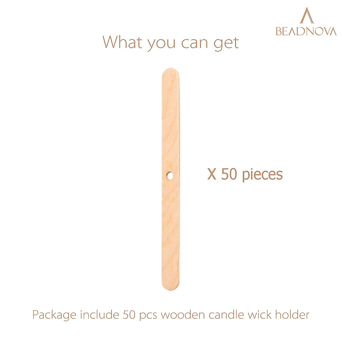 BEADNOVA Candle Wick Holders for Candle Making Wooden Wick Holder 50 pcs Candle Wick Centering Device Wick Bar for Making Candle