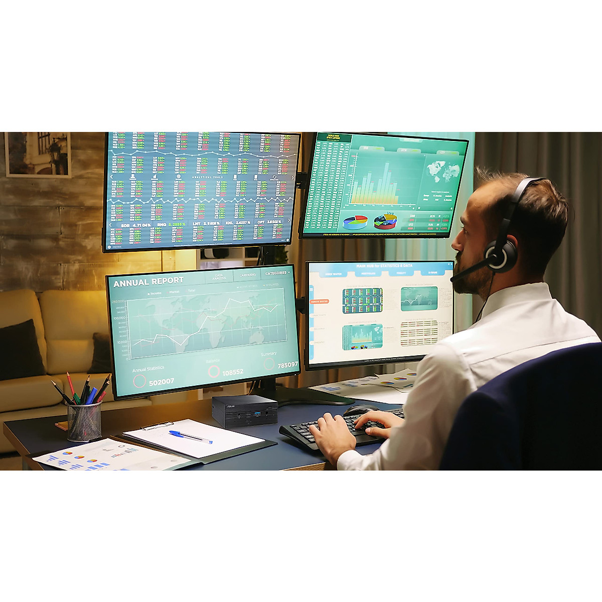 Asus PN50 Mini PC System with AMD Eight Cores Ryzen 7 4700U, 16GB DDR4 RAM, M.2 PCIE 512GB SSD, WiFi 6, Bluetooth, USB-C, Windows 10 Pro (PN50-SYS715PXFD1)