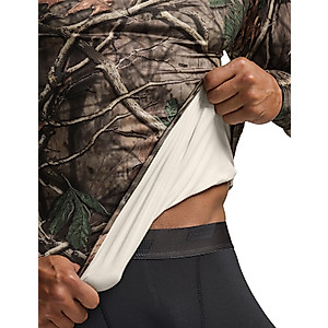 TSLA Men's Thermal Long Sleeve Compression Shirts, Mock/Turtleneck Winter Sports Running Base Layer Top, Heatlock Face Mask Print Hunting Camo, X-Large