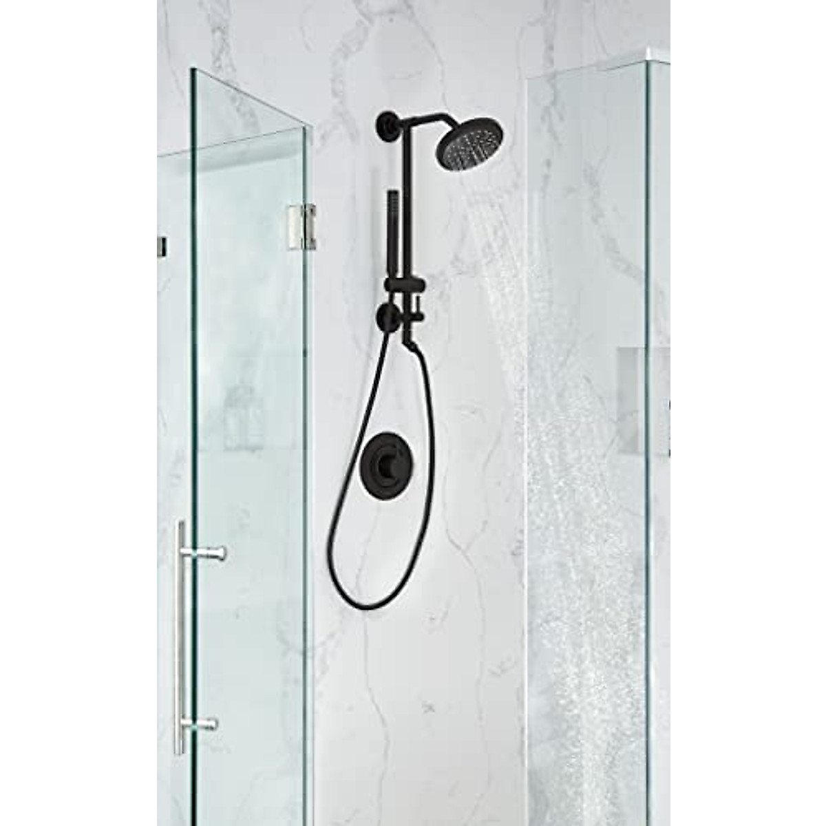 Moen Annex Matte Black Shower Slidebar and Shower Hose System Trim, Valve Required, TS3661NHBL