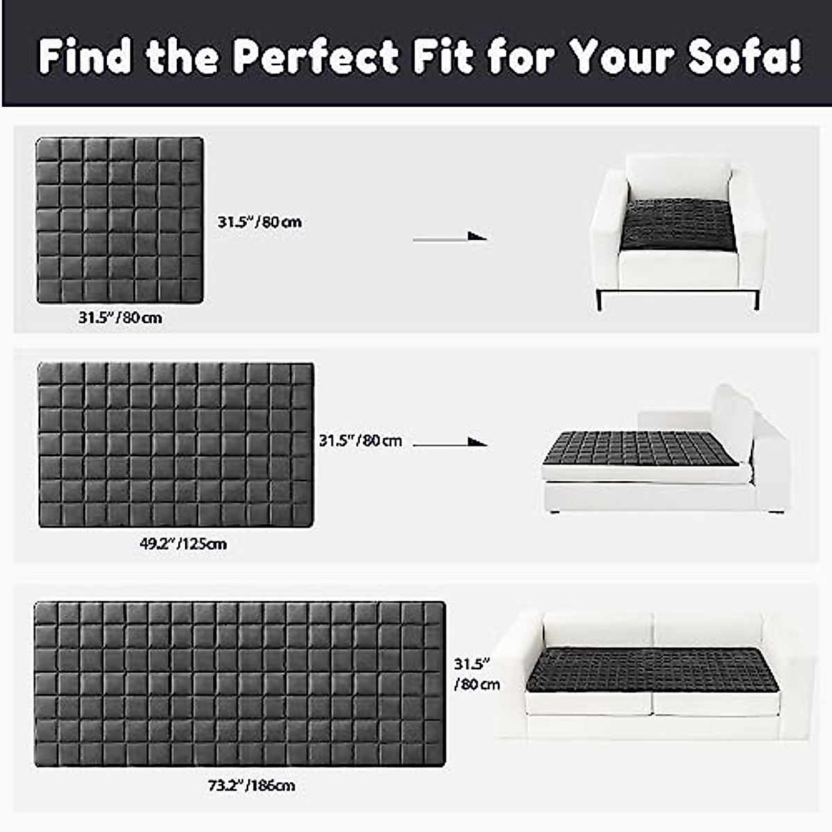 Allisandro Waterproof Dog Blanket,Thick and Non Slip Dog Bed Sofa Cover Pet Mat for Couch Sofa Bed Furniture & Small, Medium, Large Dogs, Grey, 48 x 30 Inches