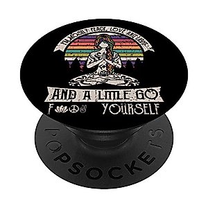 I'm Mostly Peace Love And Light Yoga Tattooed PopSockets Swappable PopGrip