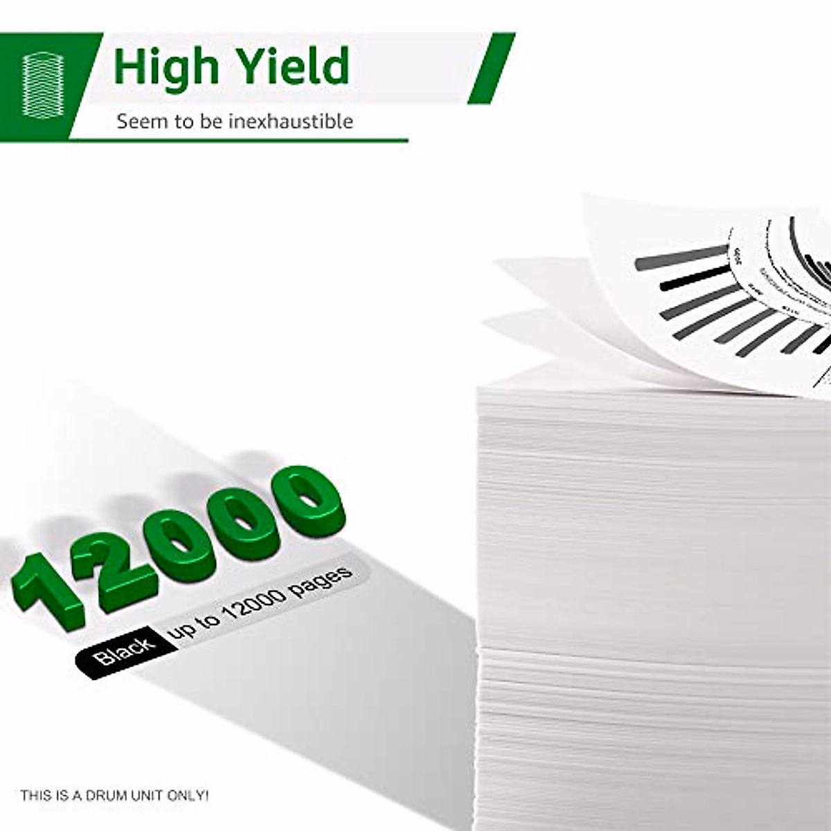 GREENSKY Compatible DR630 Replacement for Brother DR630 DR-630 for MFC-L2700DW HL-L2300D HL-L2360DW HL-L2320D HL-L2340DW HL-L2380DW HL-L2305W DCP-L2540DW MFC-L2740DW MFC-L2685DW (2 Packs)