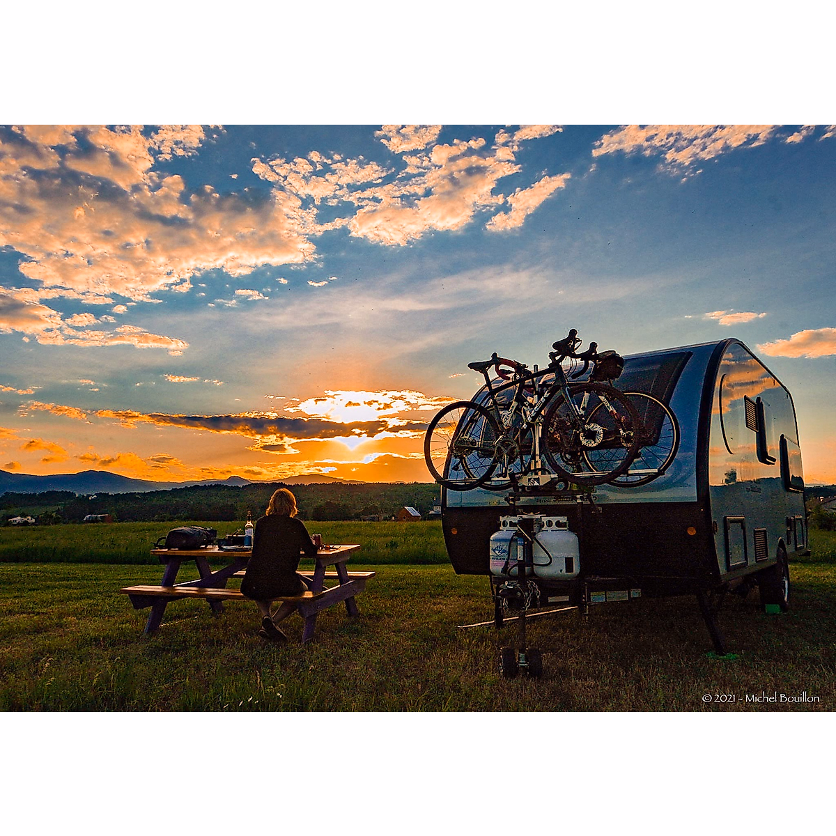 Futura GP 120 lbs Electric Bike RV Bike Rack for Travel Trailer Tongue A-Frame Bike Rack Bike Hitch Mount Rack (2-Inch Reicever)