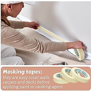 Masking Tape Bulk General Purpose Masking Tape 55 Yards Painting Tape for Painting Home Office School Stationery Arts Crafts Basic Use(30 Rolls,0.8 Inch)