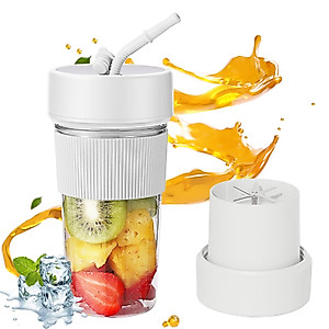 JzcsdkSIL Small Portable Blender With Straw Electric Juicer Fruit Mixers Rechargeable Blender Small Juicer For Indoor Outdoor Portable Electric Juicer